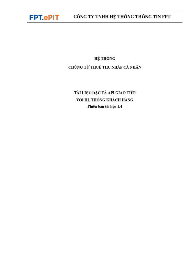 FPT Epit API CT v1.4 | PDF