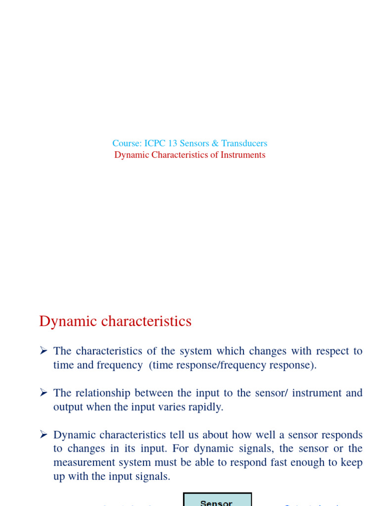 Dynamic - Characterstics of Instruments Aug 2023 | PDF | Damping ...