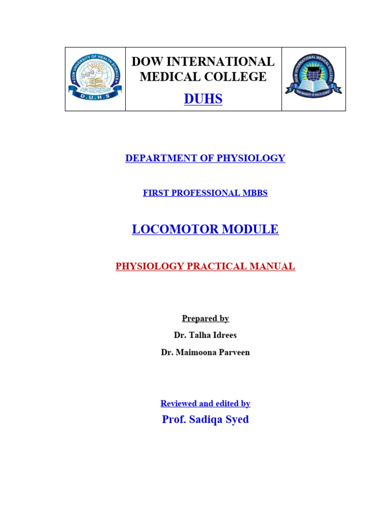 Lab Manual Locomotor | PDF | Electromyography | Muscle Contraction