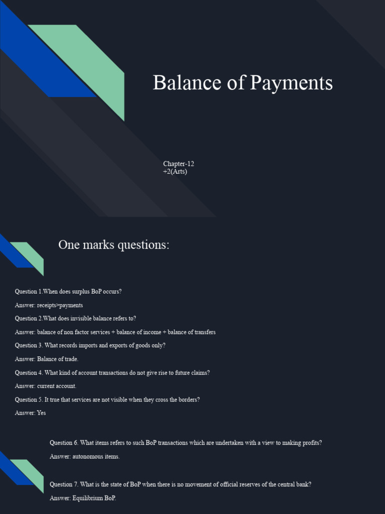 Balance of Payments | Download Free PDF | Balance Of Payments | Debits ...