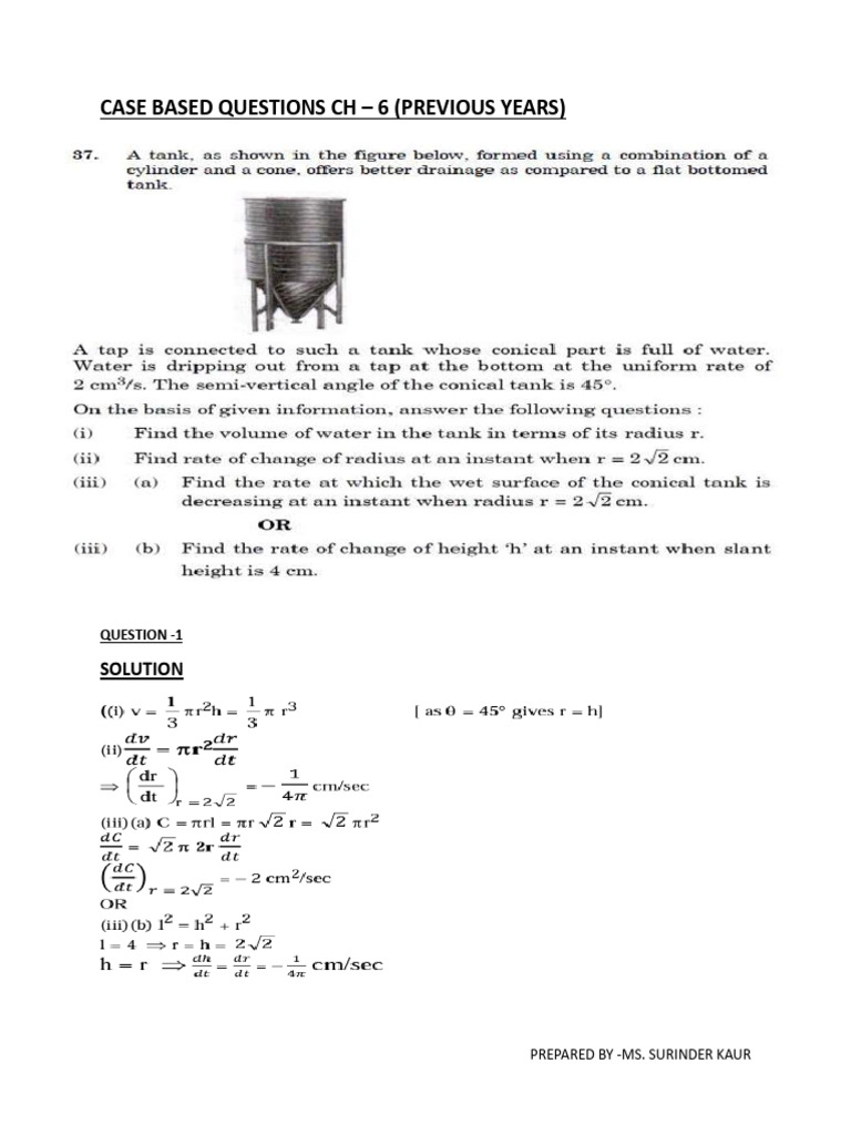 Case Based Questions CH-6 | PDF
