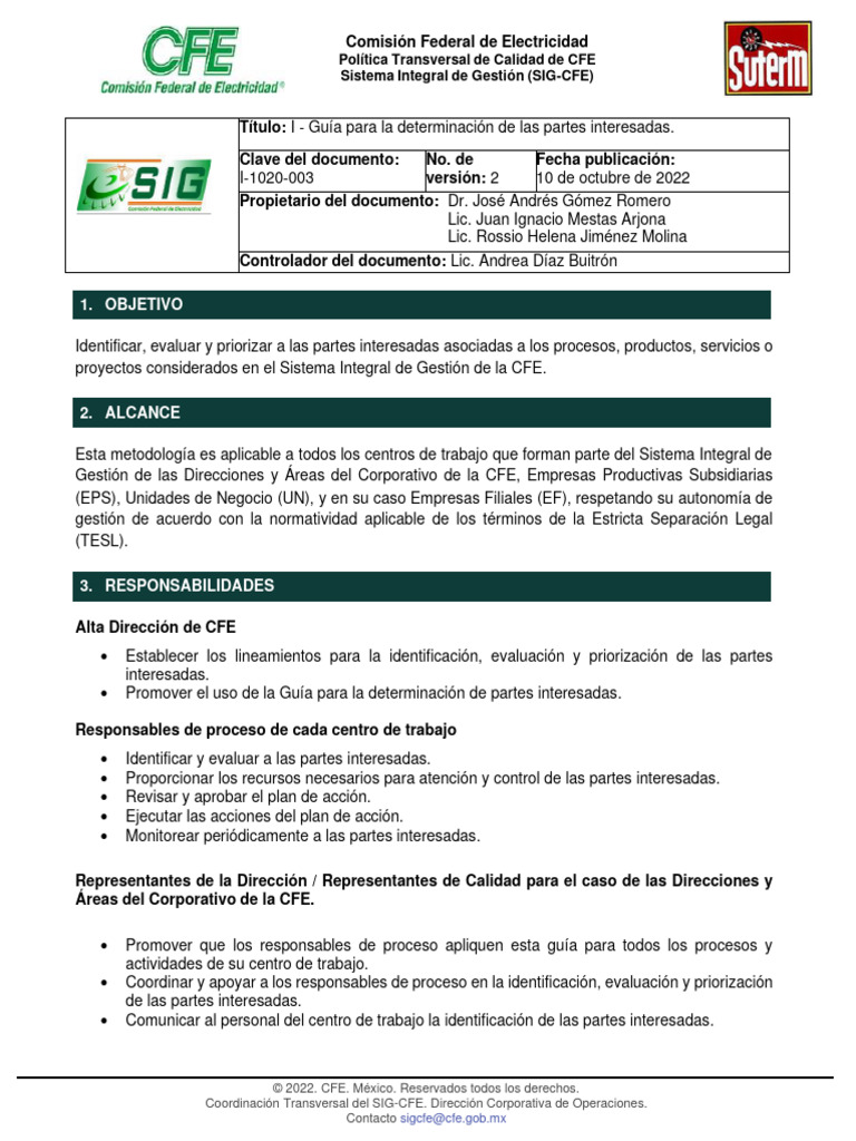 Guía para Identificación de Partes Interesadas | PDF | Calidad ...