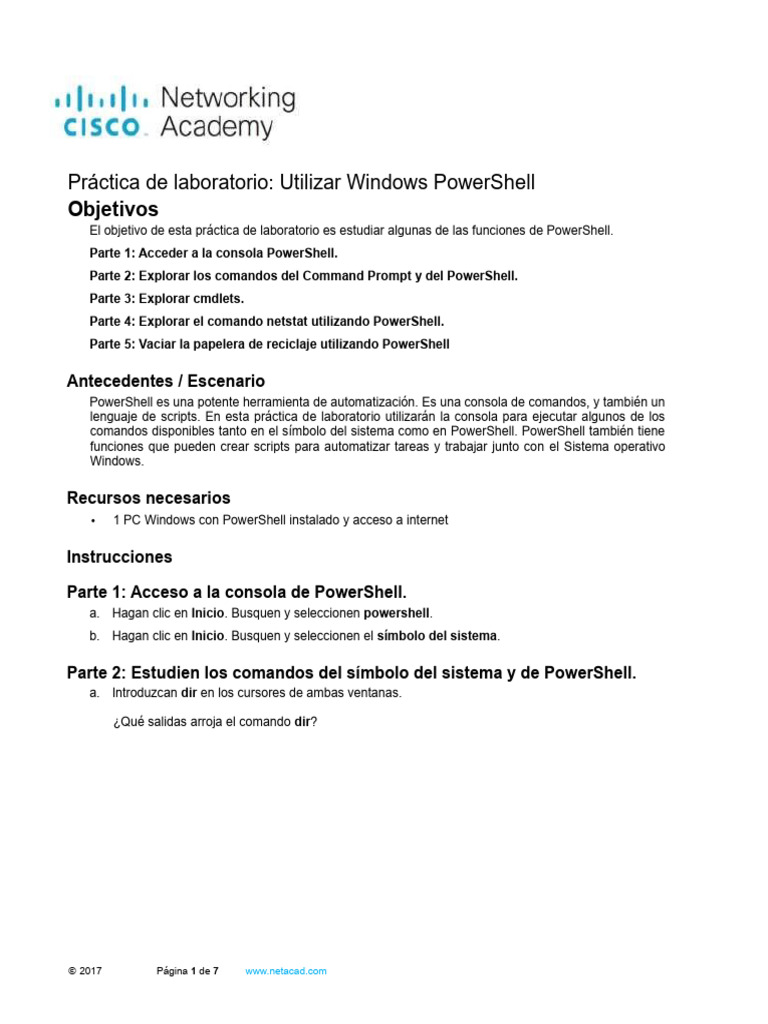 Práctica de PowerShell en Windows | PDF | Interfaz de línea de comando ...