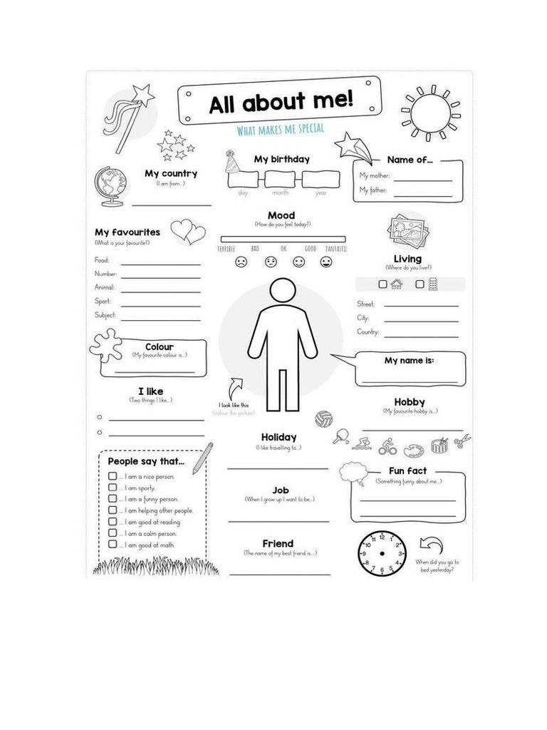 All About Me, Personal Information | PDF