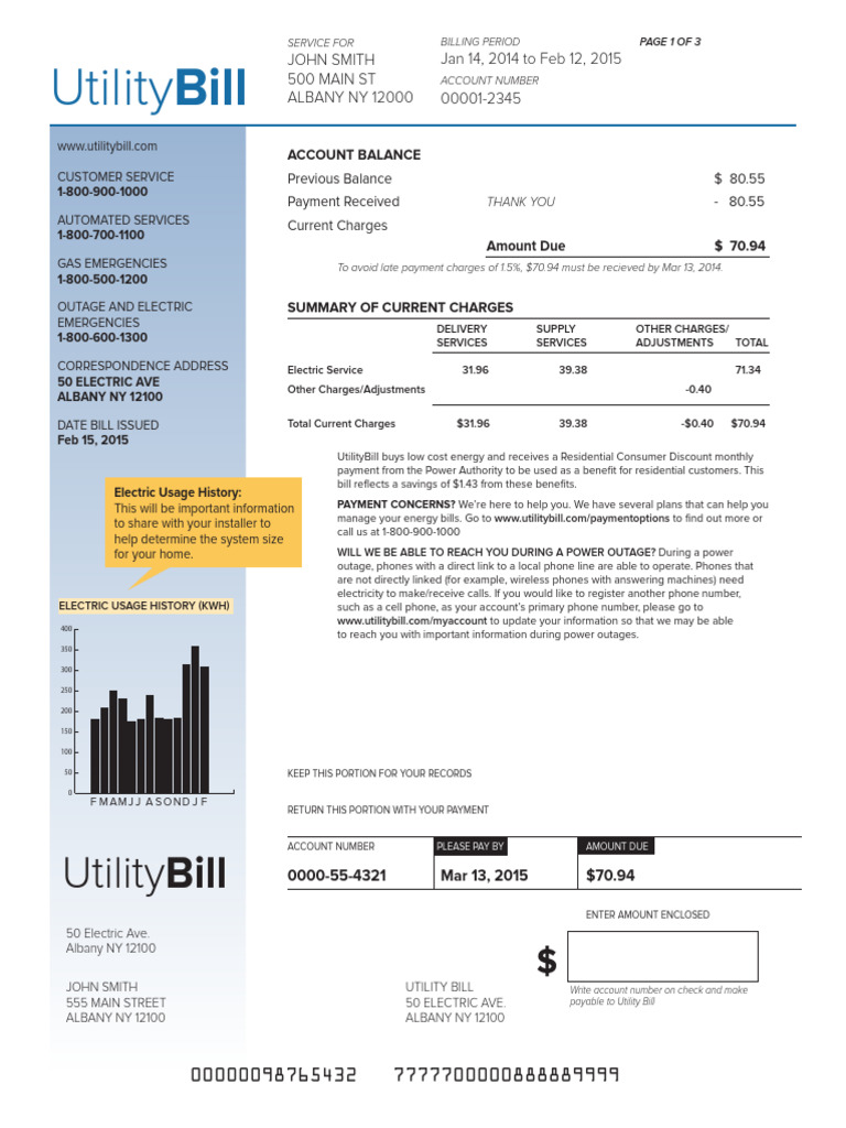 Residential Bill Example | PDF | Power (Physics) | Electric Power