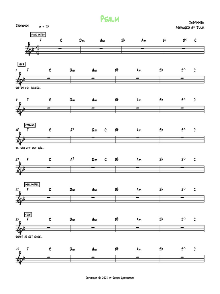 Psalm - Leadsheet | PDF