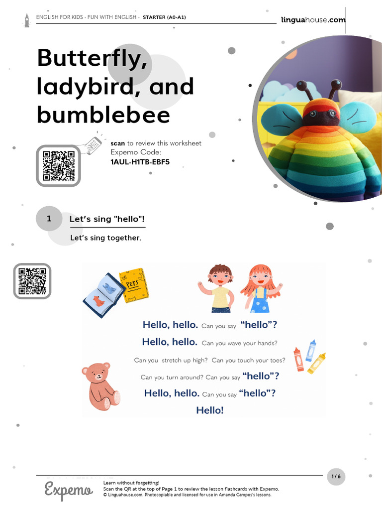 Butterfly Ladybird and Bumblebee British English Student | PDF