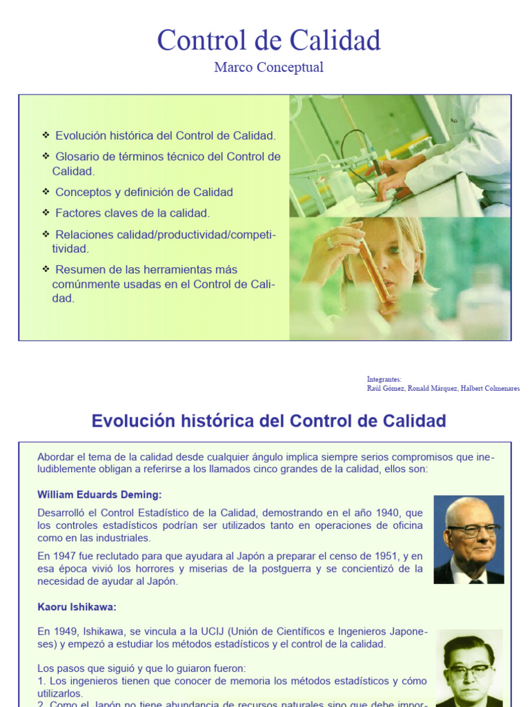 Evolución del Control de Calidad | PDF | Calidad (comercial) | Gestión ...