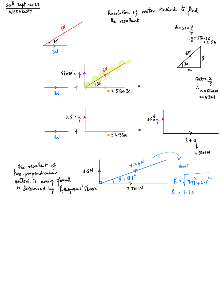 AS - Note-10 - 20-09-2023 - Kinematics - Lecture-2 - Resolution of Vectors | PDF