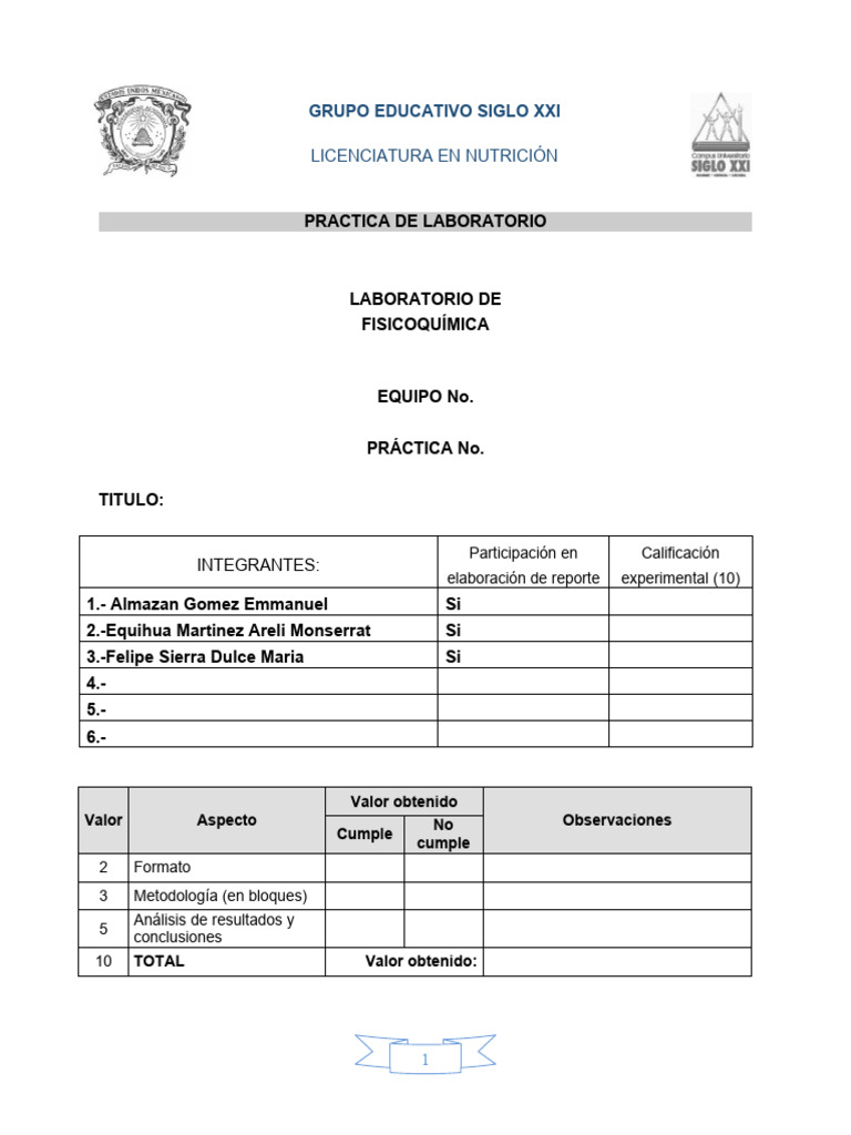 Reporte Ractica 2 Fisico Quim | PDF