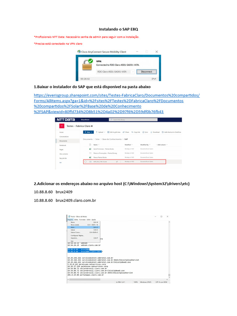 Manual Instalando o SAP E8Q - V2 | PDF