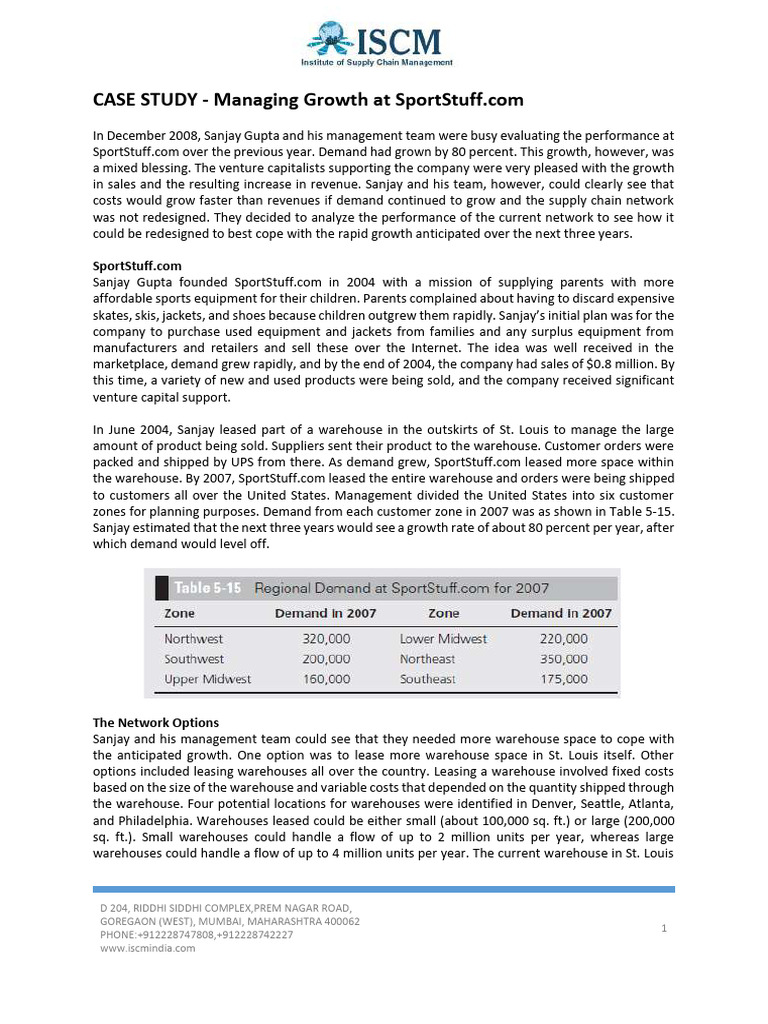 CASE STUDY Managing Growth at | PDF