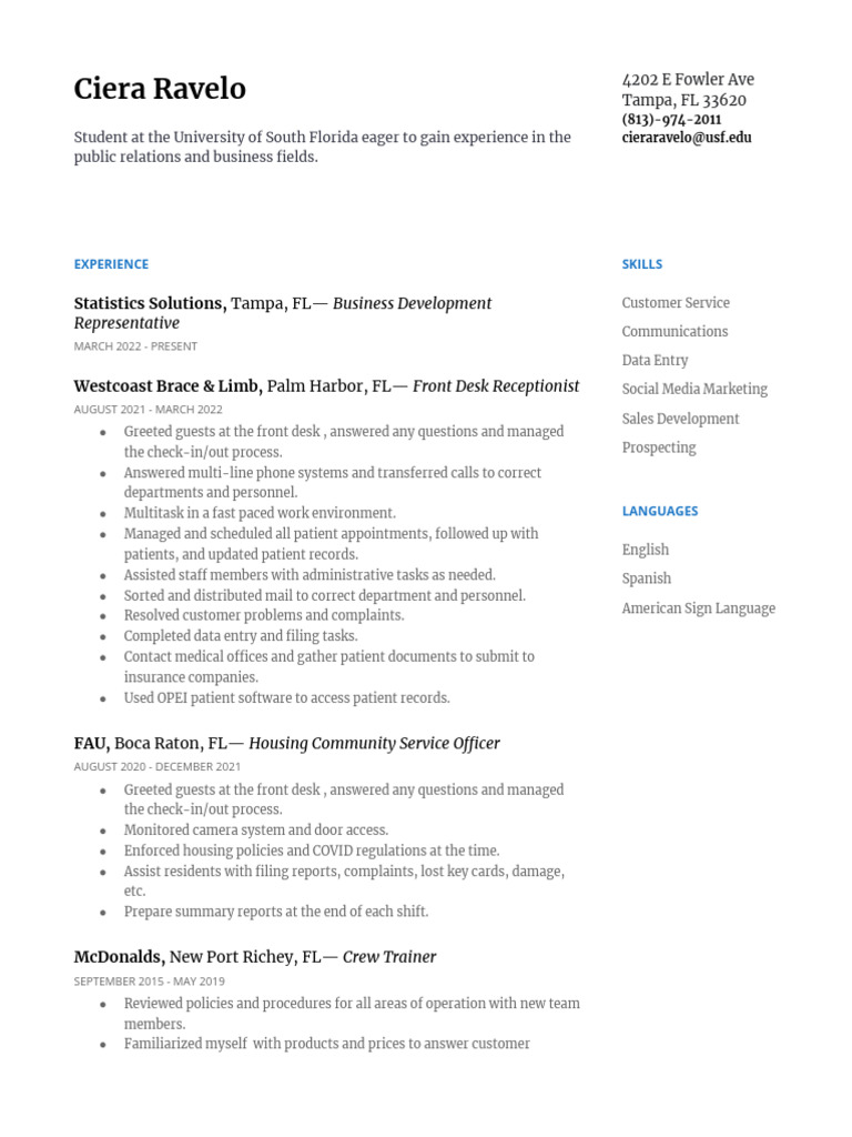 Resume Reflection 1 | PDF | Business | Computing