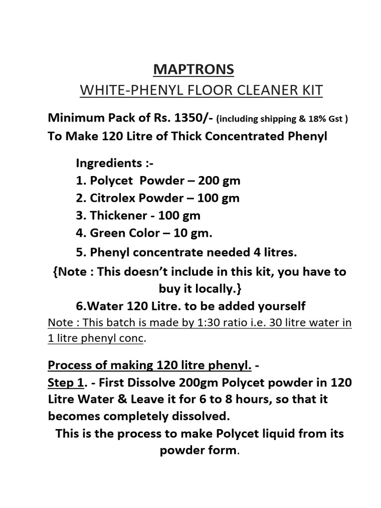 # New White Floor Cleaner Kit | PDF