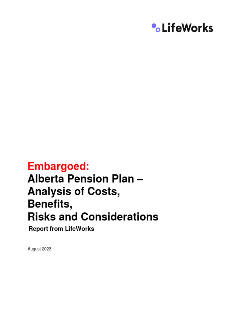 Embargoed Alberta Pension Plan Report | PDF | Pension | Valuation (Finance)