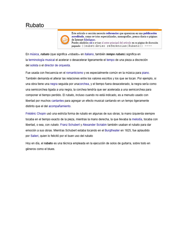 Rubato: Técnica Musical en la Ejecución | PDF