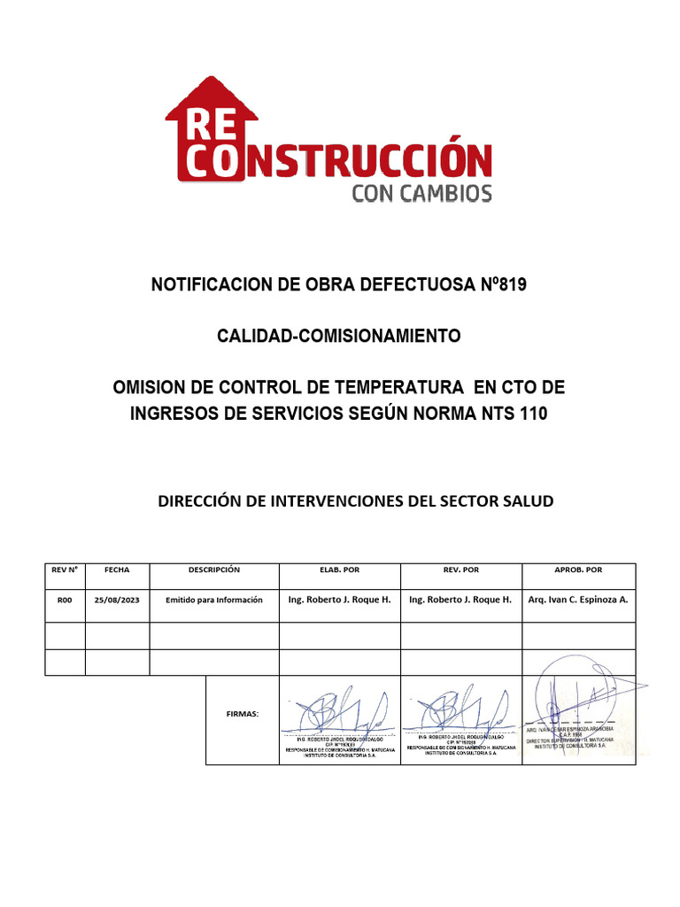 Nod n819 - Calidad-Com - Omision de Control de Temperatura en Cto de ... Nod n819 - Calidad-Com - Omision de Control de Temperatura en Cto de ...