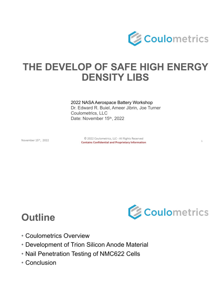 Nabw22 2022-11-11 Nasa Battery Workshop - Coulometrics | PDF | Lithium ...