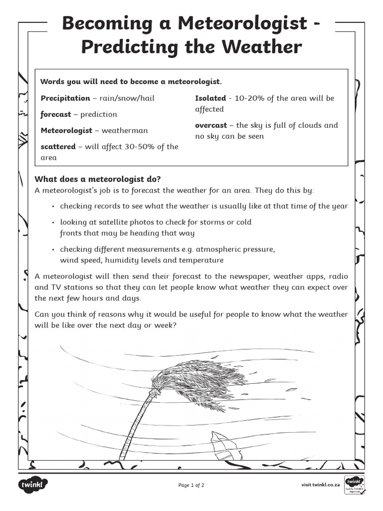 Za NST 117 Becoming A Meteorologist - Predicting The Weather - Ver - 1 ...