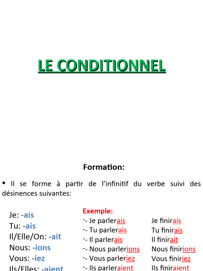 Comprendre le mode conditionnel | PDF