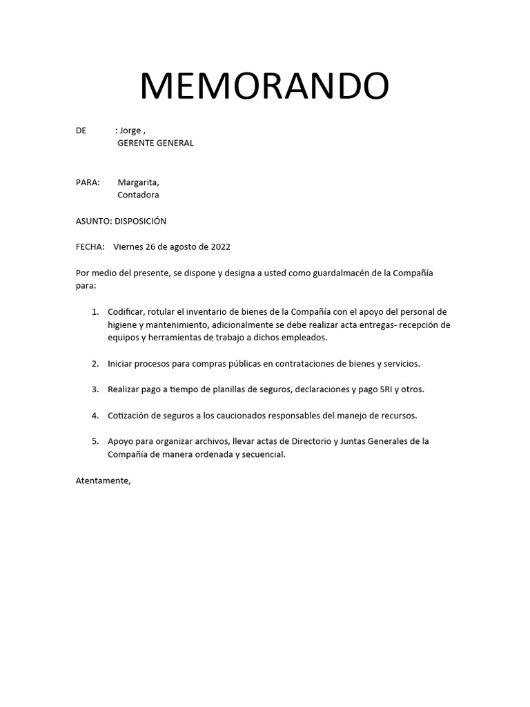 MEMORANDO | PDF