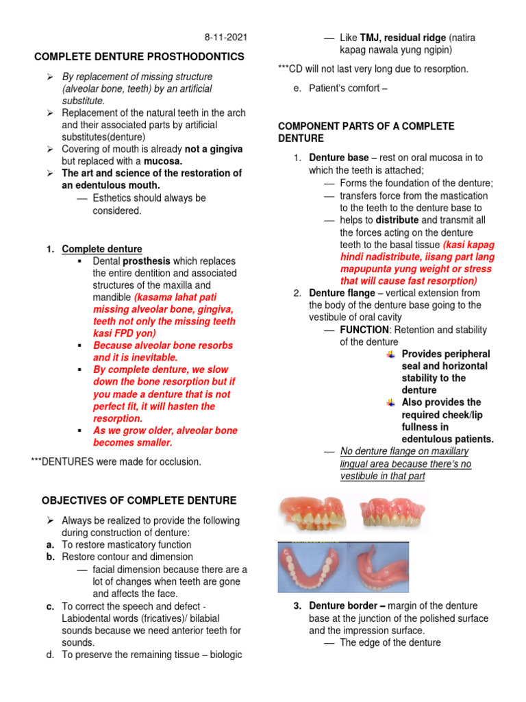 Complete Denture | PDF | Dentures | Tongue