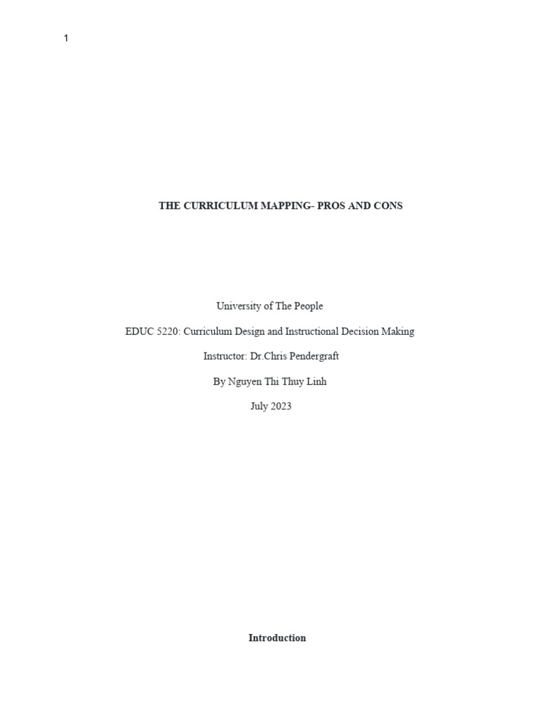 5220-The Curriculum Mapping - Pros and Cons | PDF | Curriculum | Cognition