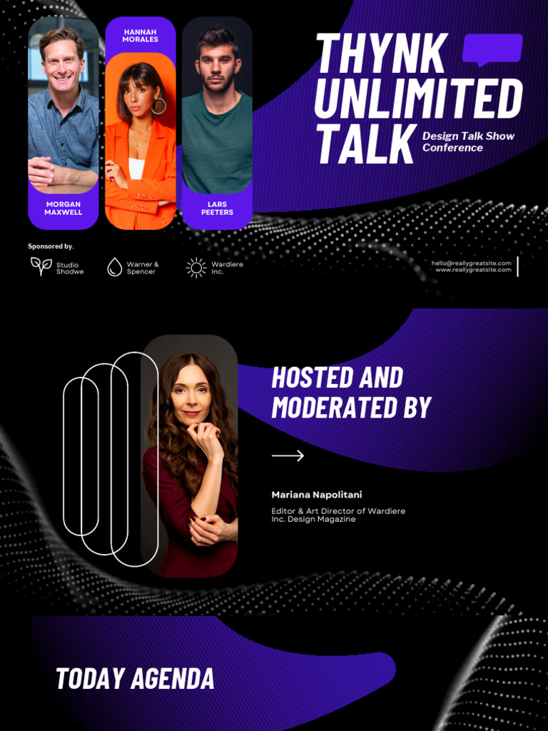 Black Purple Modern Professional Design Talk Show Conference ...