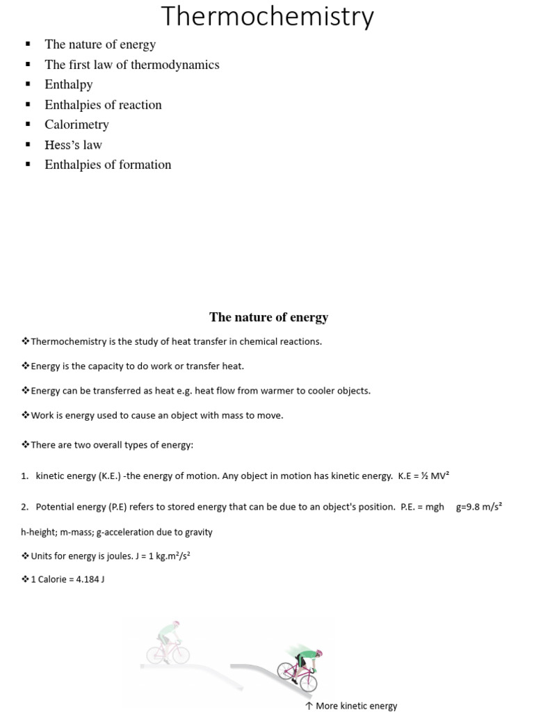Thermochemistry Lecture | PDF | Calorie | Heat