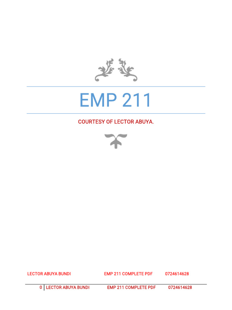 Emp 211 Complete Module | PDF