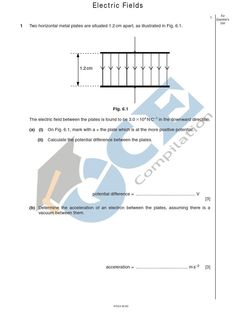 Electric Field Calculations Between Plates | PDF | Electric Field ...