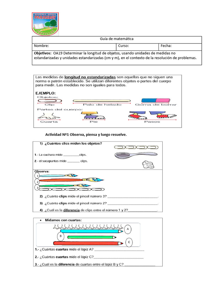 Guía de Matemática 3ro Básico | PDF