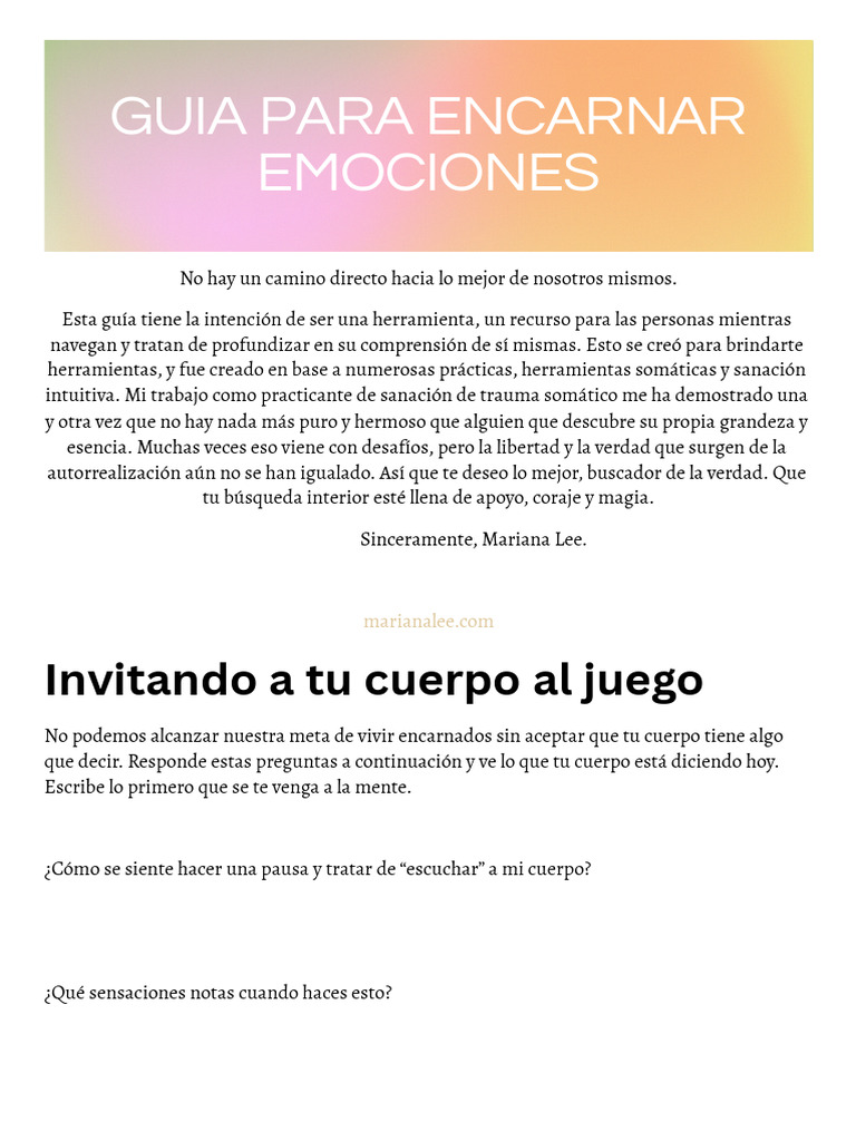 Guia para Encarnar Emociones | PDF | Las emociones