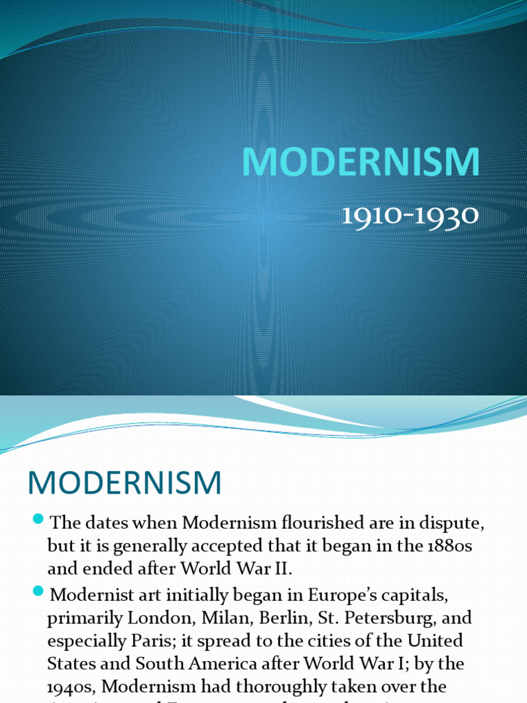 Modernism Introduction | PDF | Id | Impressionism