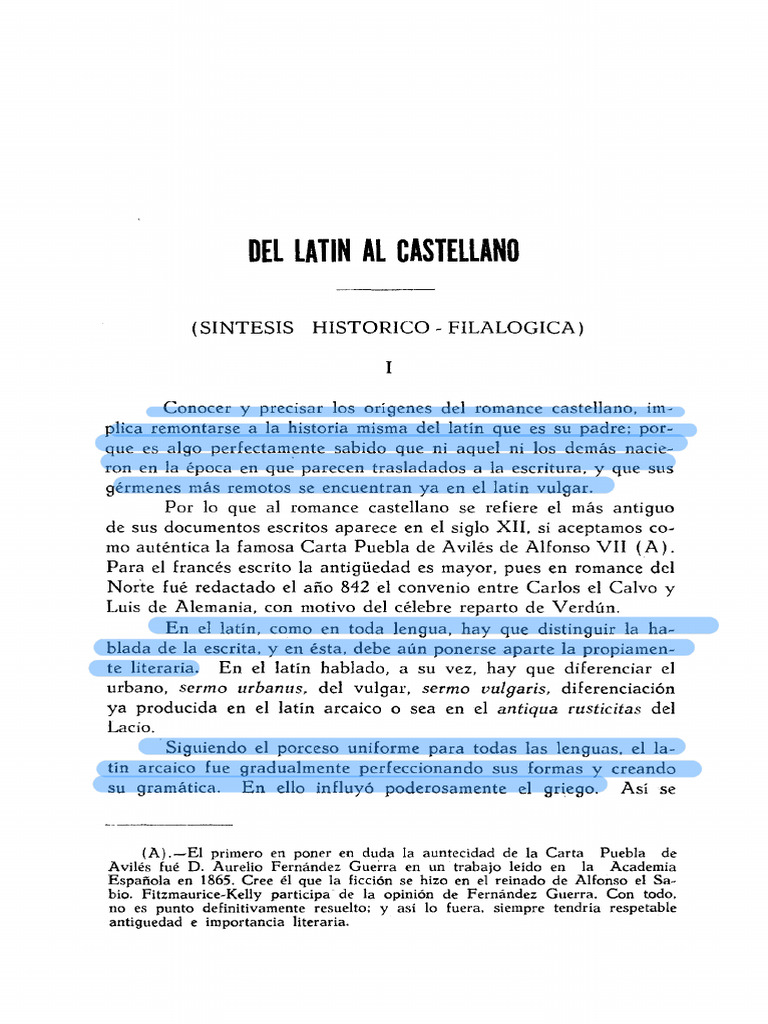 Del Latín Al Castellano | PDF