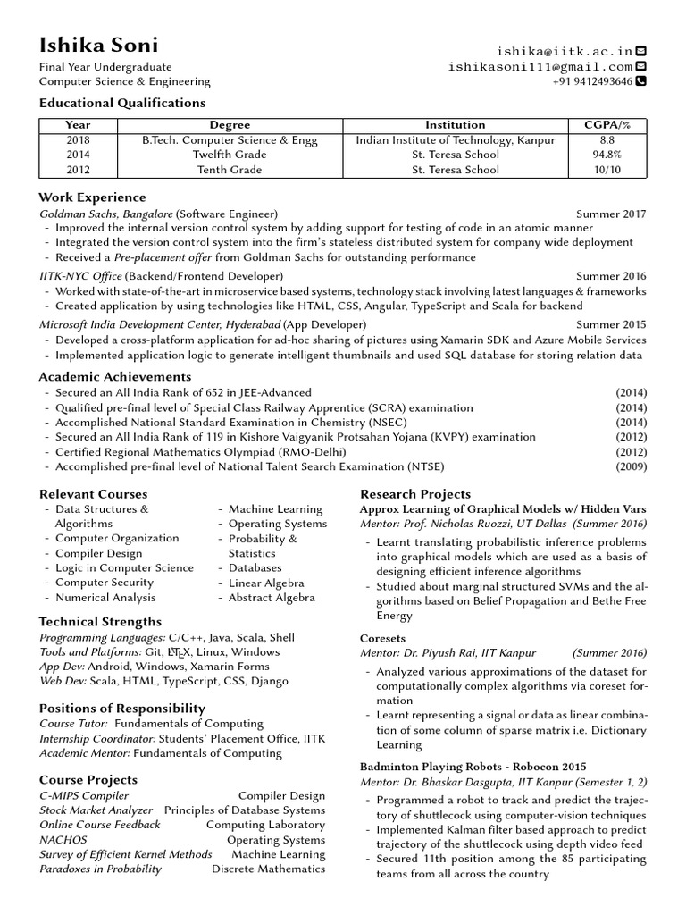 Ishika Soni: Educational Qualifications | PDF | Machine Learning | Computing