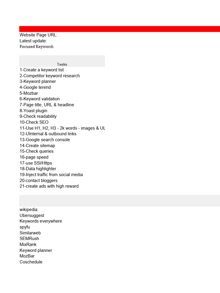 21 SEO Checklist - Pouya Eti | Download Free PDF | Search Engine ...