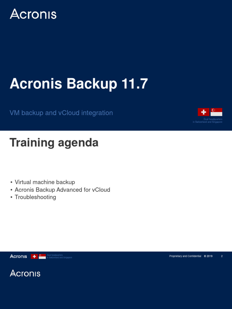 Acronis Backup Advanced 11.7 VM Backup and Vcloud Integration | PDF ...