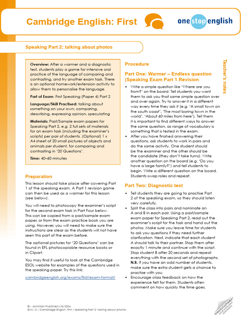 Cambridge-English-First-Speaking-Part2 | PDF | Human Communication ...