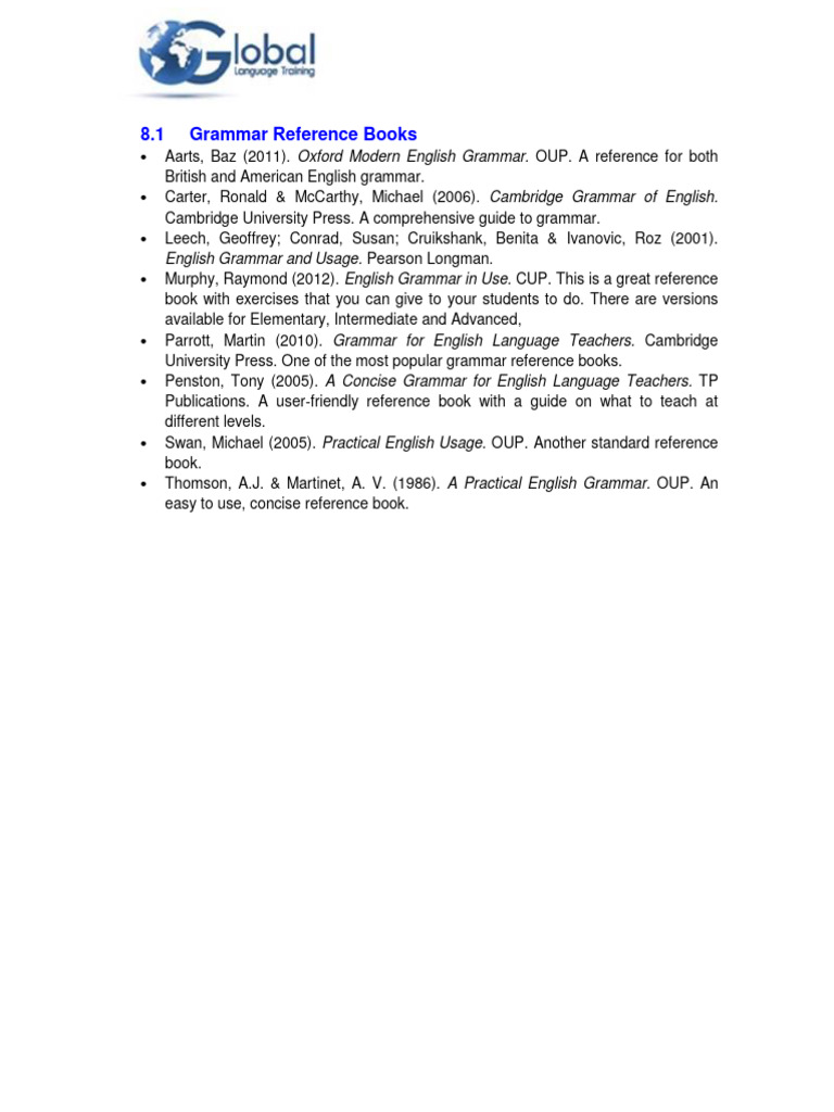 Grammar Reference Books | PDF