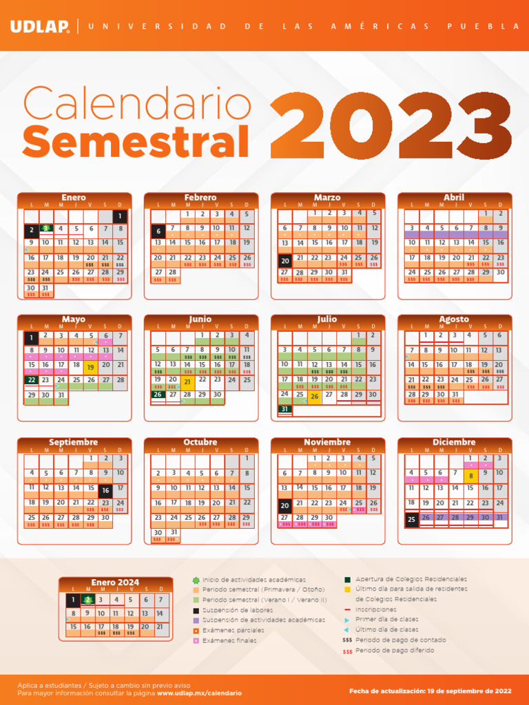 Calendario Semestral Grafico23 Udlap (1) | PDF