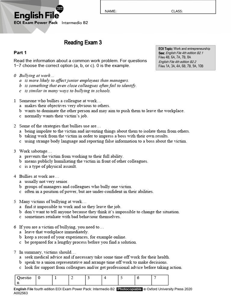 B2 Reading 3 | PDF