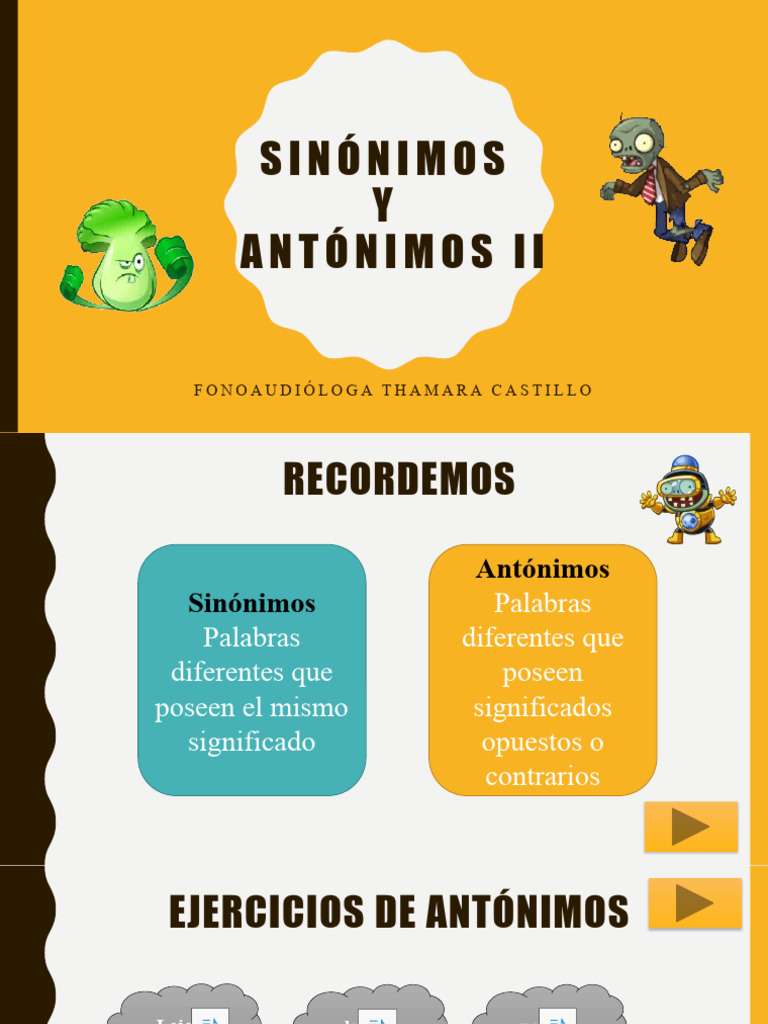 Clase de Sinonimos y Antonimos | PDF