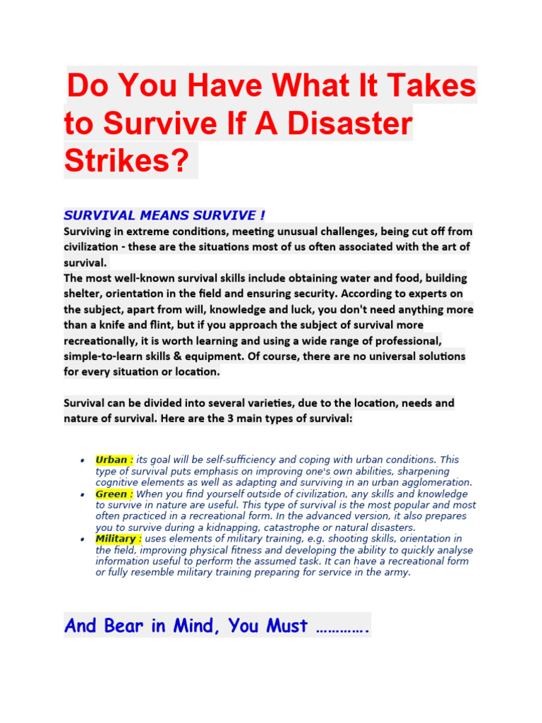 22 SURVIV SALES-LETTER - Do You Have What It Takes To Survive If A ...