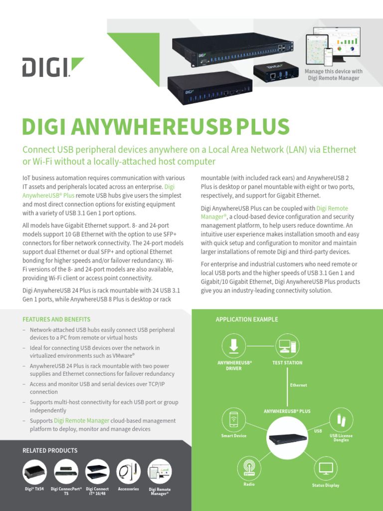 b8 Digi Anywhereusb Plus Ds | PDF | Usb | Wi Fi