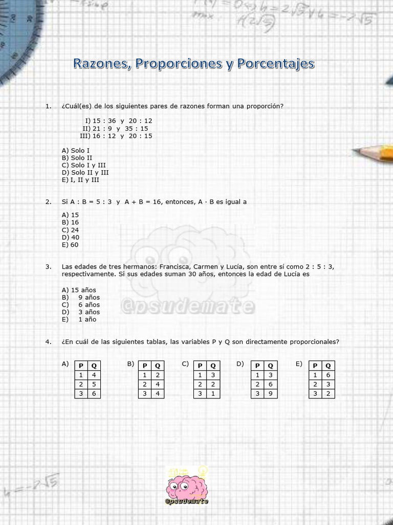 Proporciones y Cálculos Matemáticos | PDF | Servicios financieros ...