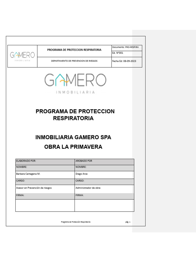 Programa de Proteccion Respiratoria | PDF | Filtración | Condensación Programa de Proteccion Respiratoria | PDF | Filtración | Condensación