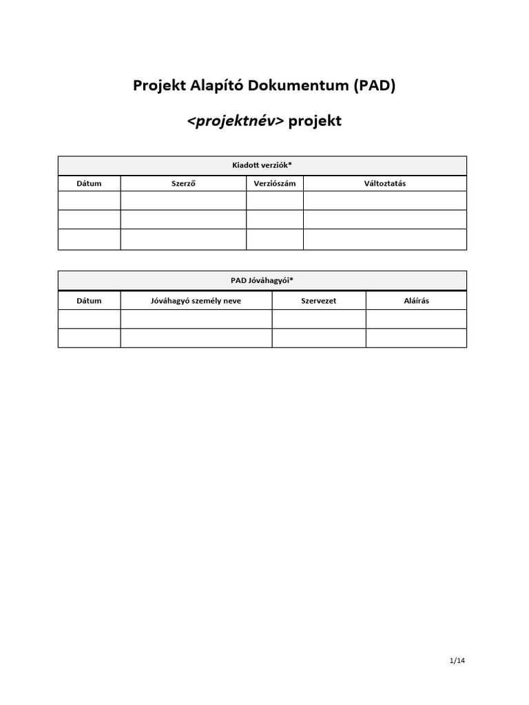 06 Projekt Alapito Dokumentum Sablon v4.0 | PDF