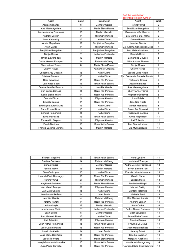 Excel Test - Data Entry - Recruitment | PDF