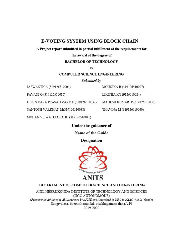 Cover Page Project | PDF | Electronic Voting | Elections